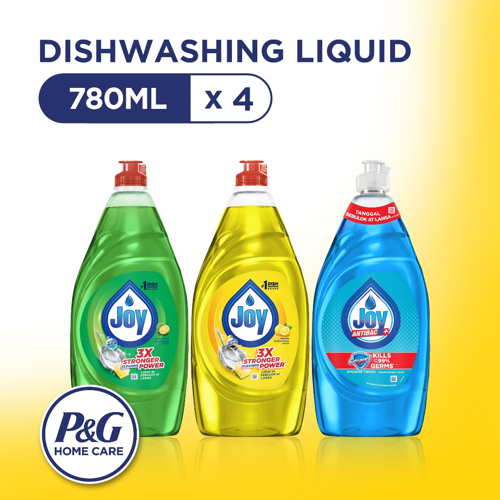 Joy Dishwashing Liquid Kalamansi Lemon Bundle 780ml Bottle x 4 packs ...