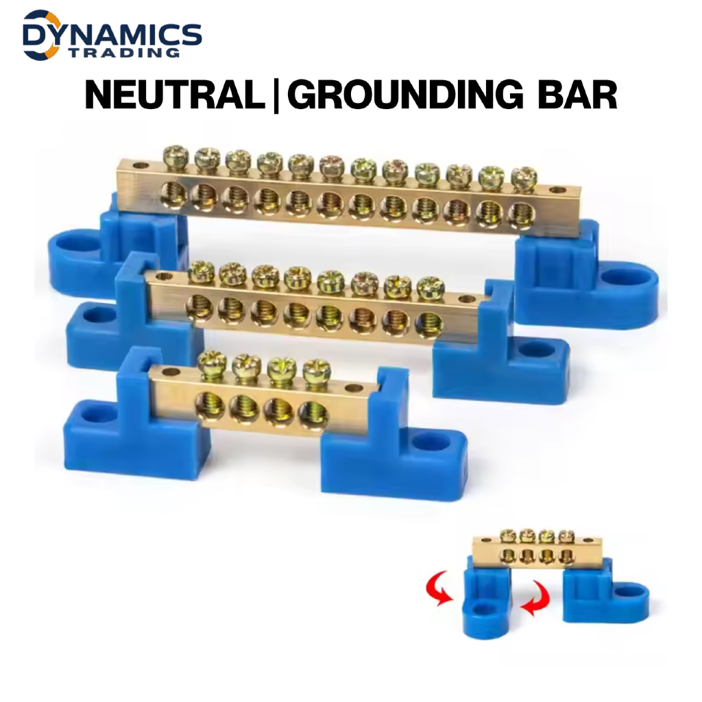 CNAOM Grounding Bus Bar Terminal 4/6/8/10/12/16 Hole – Copper Earth ...