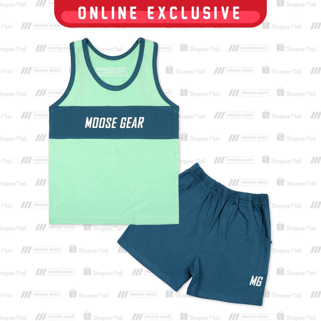 Moose Gear Mint Green Combi Sando With Dark Green Blue Short Set (SDS ...