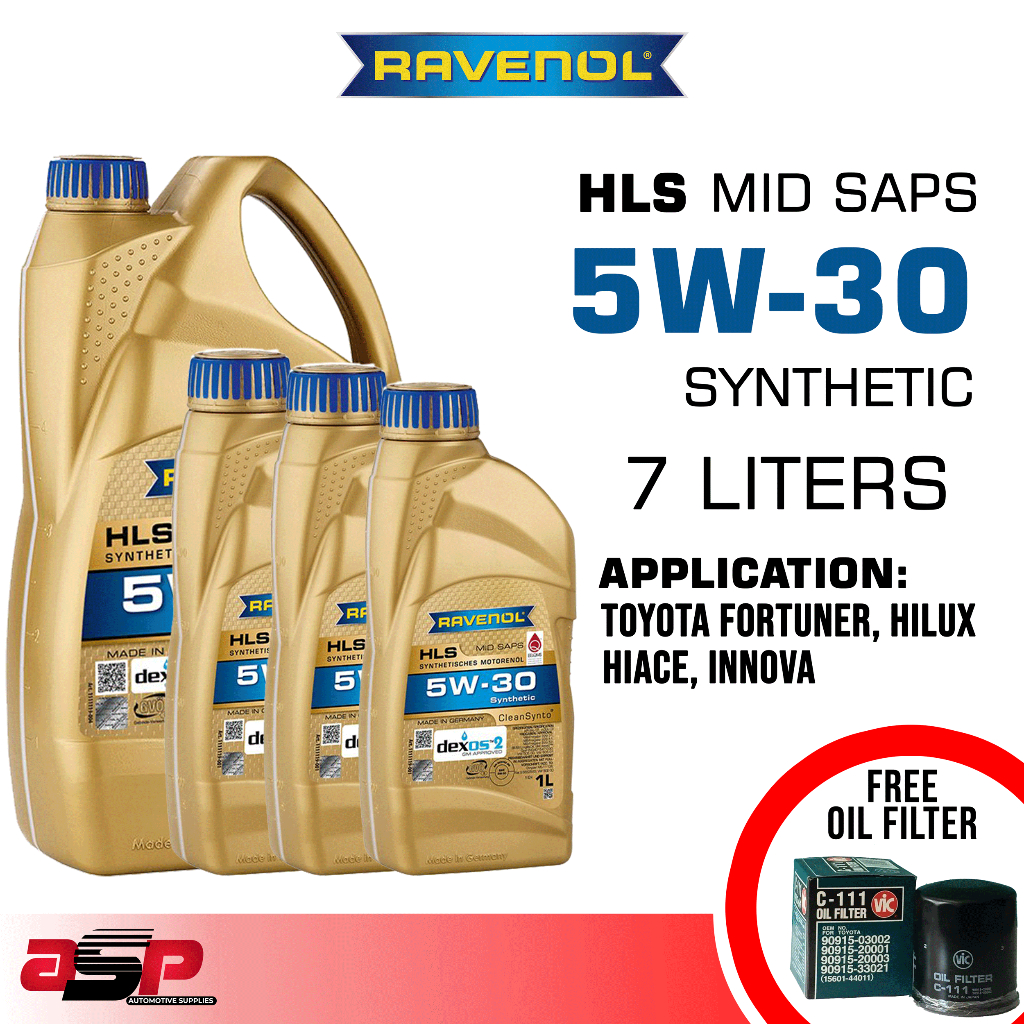 RAVENOL HLS 5W-30 Synthetic Diesel Oil 7 Liters Change Oil for Toyota ...