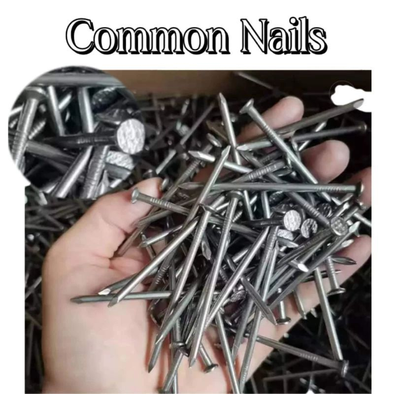 (1/4- 1KILO) Common Wire Nail PAKO (Pako May ulo) 1" 1½" 2" 2½" 3" 4 ...