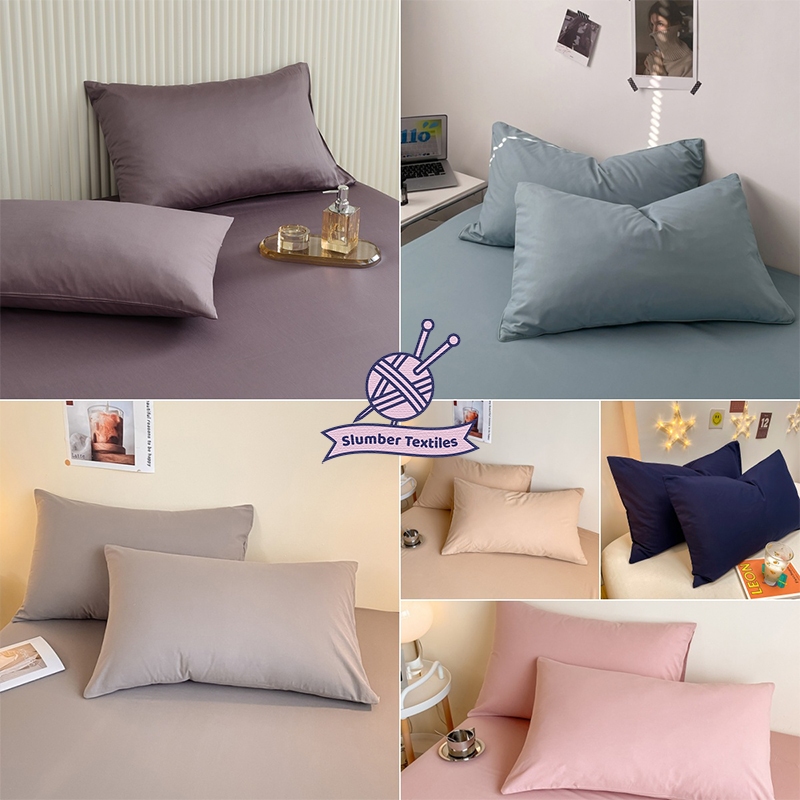 ST 2in1 Pillowcase Solid color Skin-friendly Pillowcase Soft and smooth ...