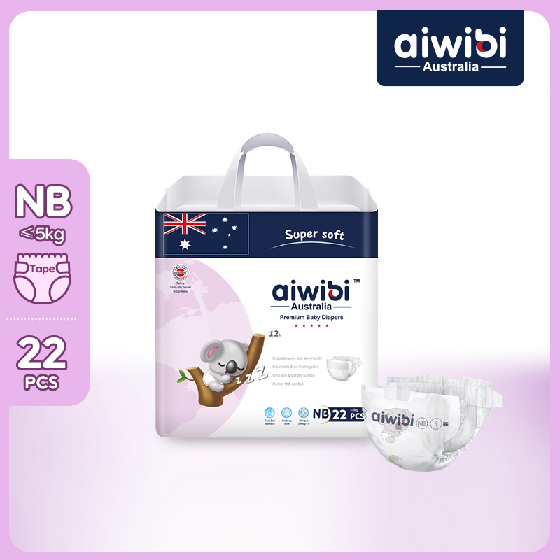 Aiwibi Premium Natural Newborn TAPE Diapers Baby Diapers Soft and ...