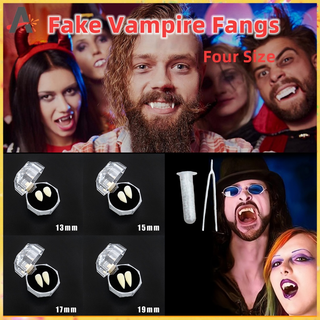 13/15/17/19mm Vampire Fangs Teeth Cosplay Props Halloween Party ...
