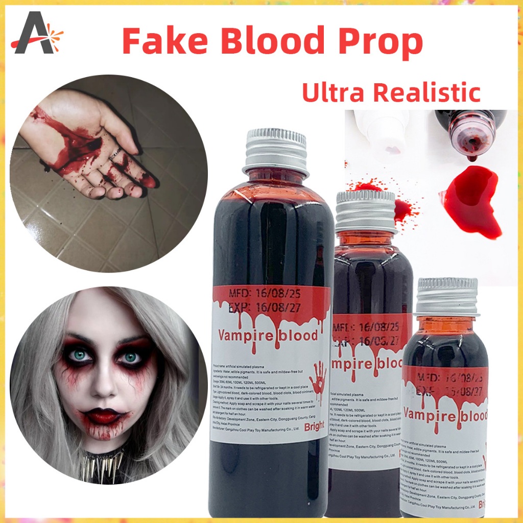 30/60/120ml Realistic Fake Liquid Blood Washable，Party Vampire Cosplay ...