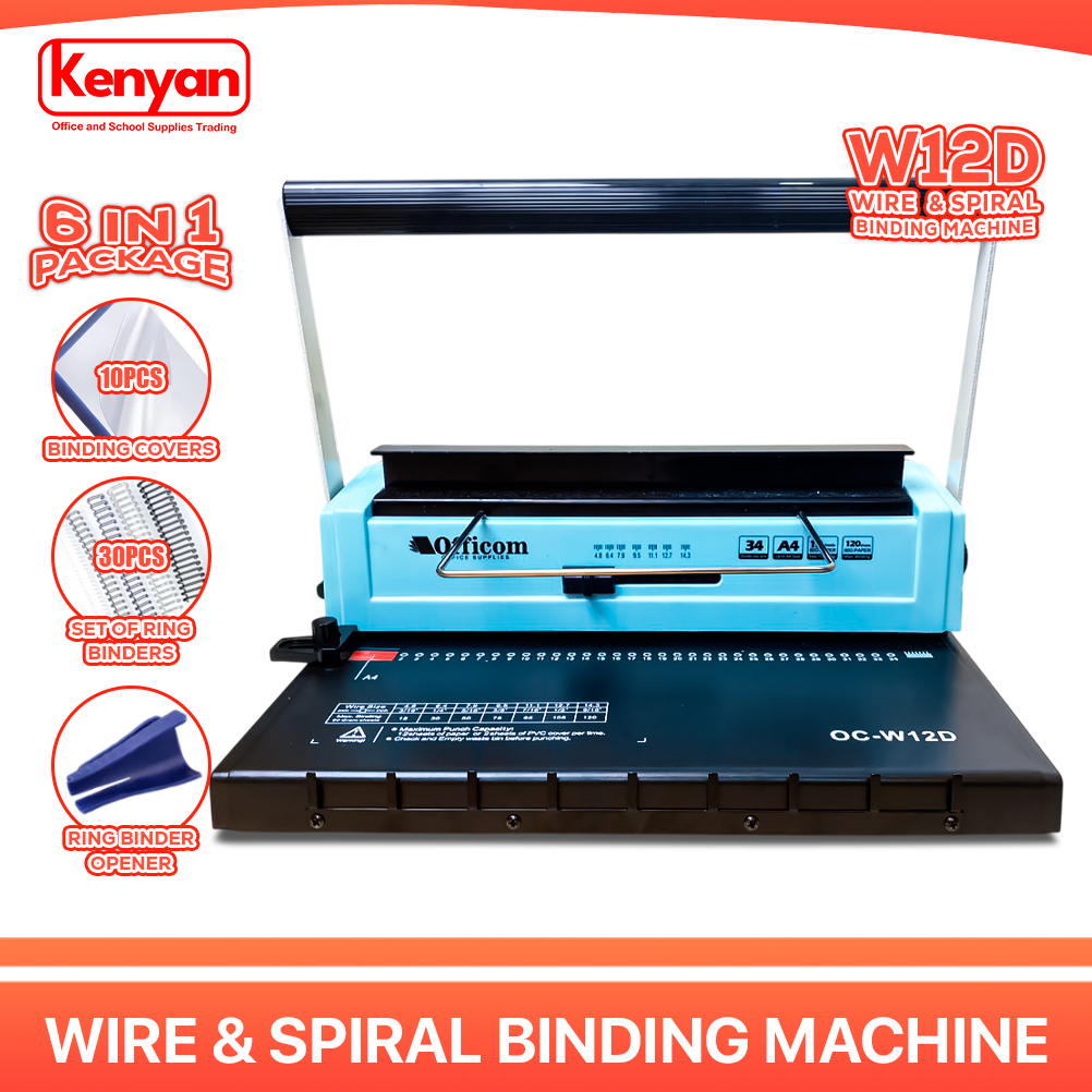 6in1 Binding Machine Wire & Spiral A4 W12D Dual-Purpose w/ FREE Binder ...