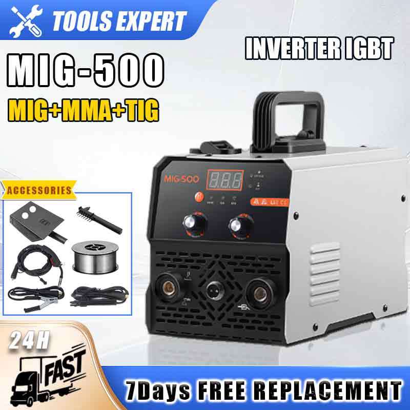 Welding Machine MIG-500 IGBT Inverter 3in1 Portable Gasless Welder ...
