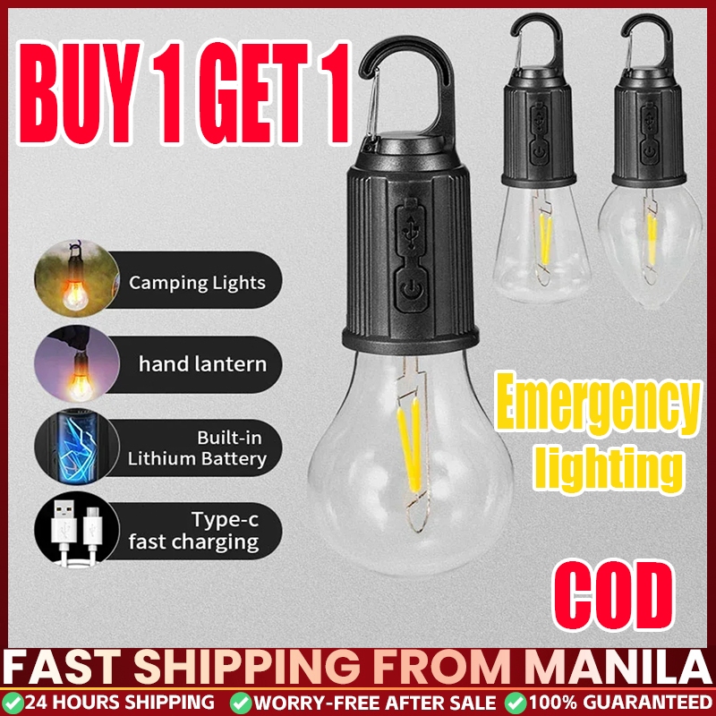 Portable Light Bulb Outdoor Waterproof USB Rechargeable Indoor Light ...