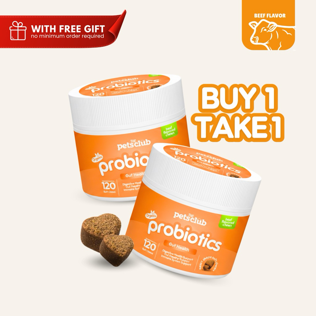 [ Buy 1, Take 1 ] The Pets Club Probiotics Chews for Dogs and Cats 120 ...