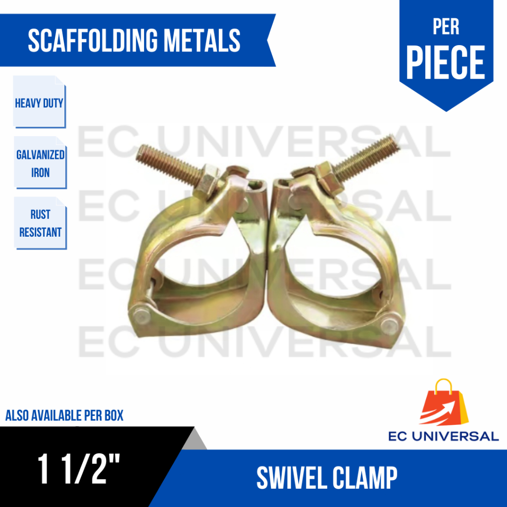 Scaffolding Clam | Fixed Clamp 1& 1/2" Heady Duty Clamps (2 Pieces Pair ...
