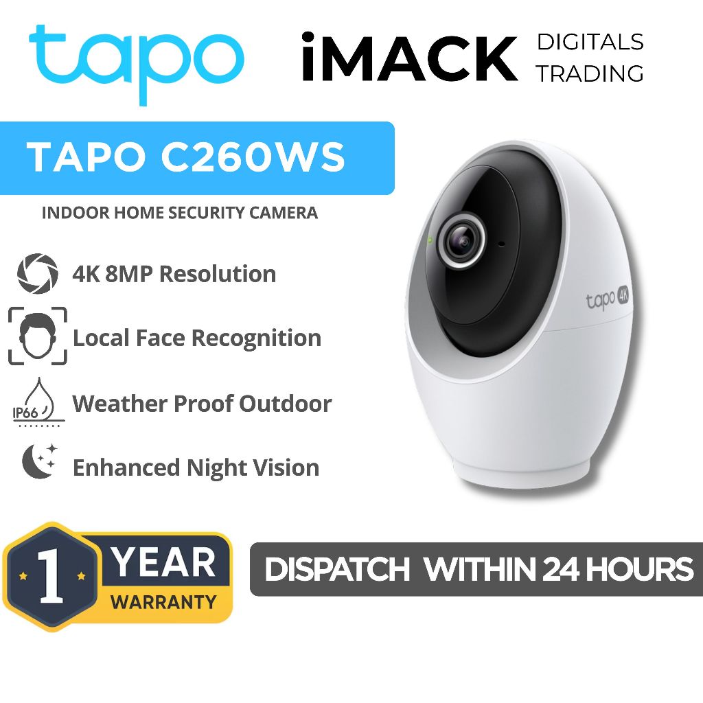 Tapo C260 4K 8mp CCTV Camera Pan/Tilt AI Home Security Wi-Fi Camera ...