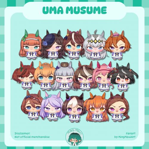 Uma Musume Stickers & Mini Wooden Pins | MingMauiArt | Shopee Philippines