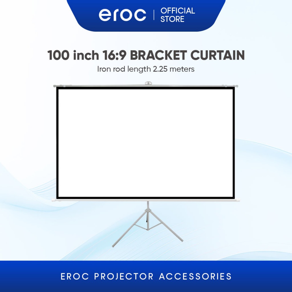 Eroc 100 inches Projector Screen with Bracket Stand Foldable Wall ...