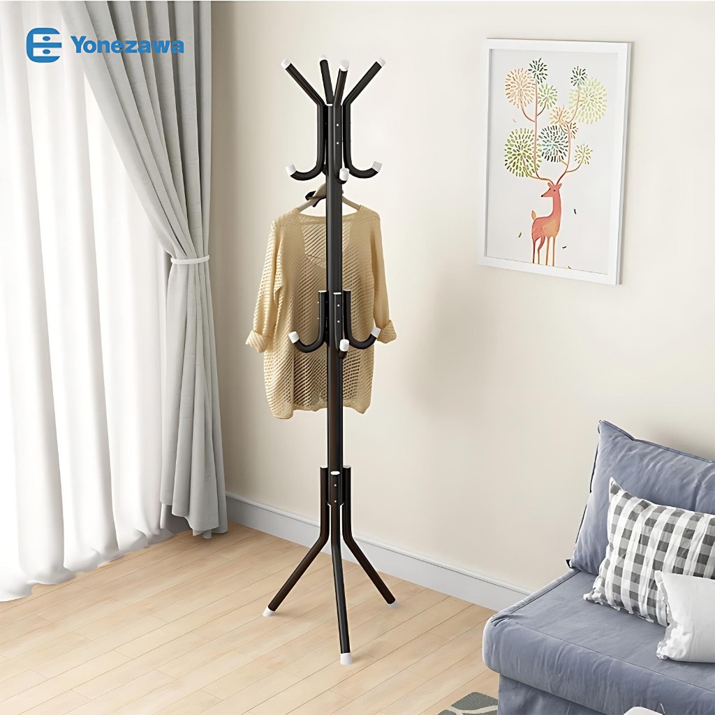 YONEZAWA 12 Hooks Bag Rack Stand Multi Umbrella Stand Coat Clothes Hat ...