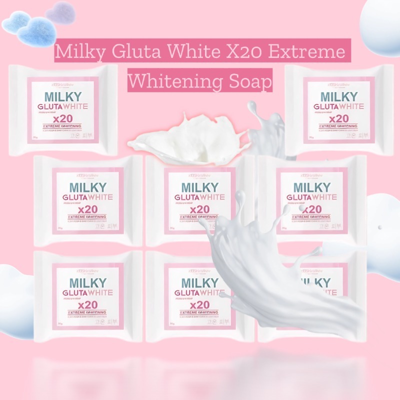 MILKY GLUTA WHITE X20 EXTREME WHITENING SOAP [GLUTATHIONE, NIACINAMIDE ...