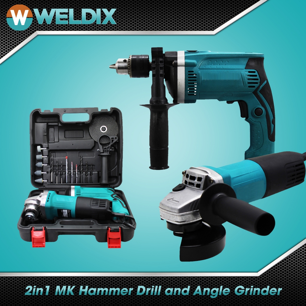 WELDIX 2in1 MAK*TA Impact/Hammer Drill + MK Angle Grinder | Shopee ...