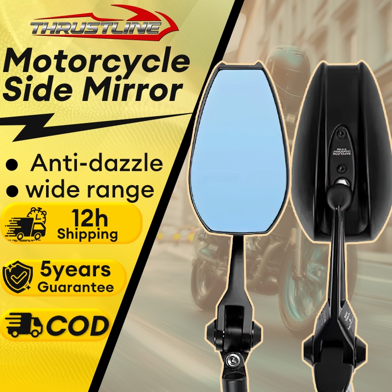 ThrustLine Motorcycle Side Mirror Anti-glare Adjustable Mirror 1 Pair ...