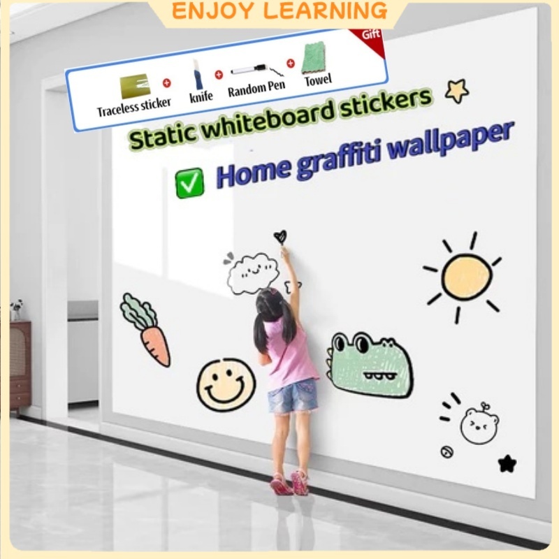 300cm×60cm Whiteboard Stickers Electrostatic Adsorption Whiteboard ...