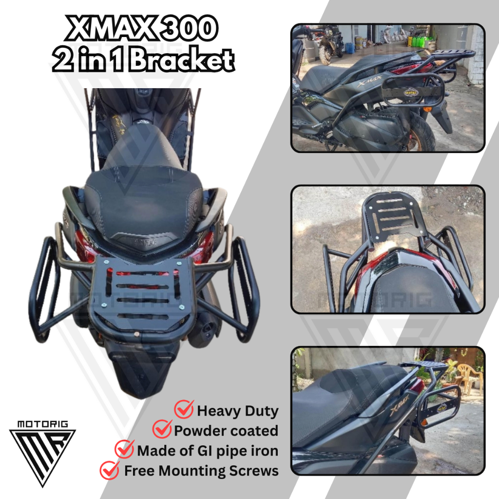 YAMAHA XMAX 300cc ( v1 - v2 ) - MotoRig Top Box Bracket Heavy Duty ...
