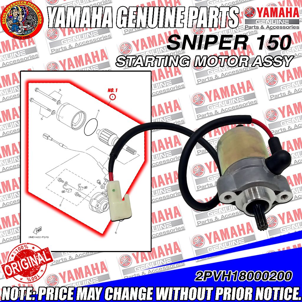 SNIPER 150 STARTING MOTOR ASSY/STARTER MOTOR (YGP) (Genuine: 2PV-H1800 ...