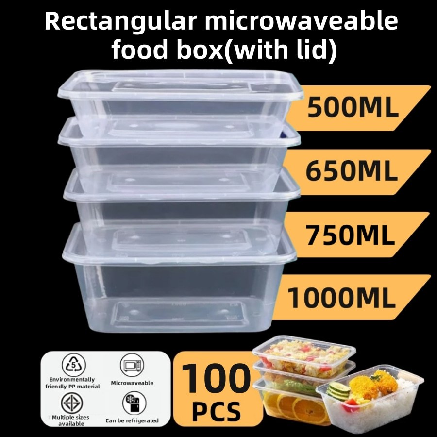 Microwavable food containers 50pcs Microwavable plastic container lunch ...