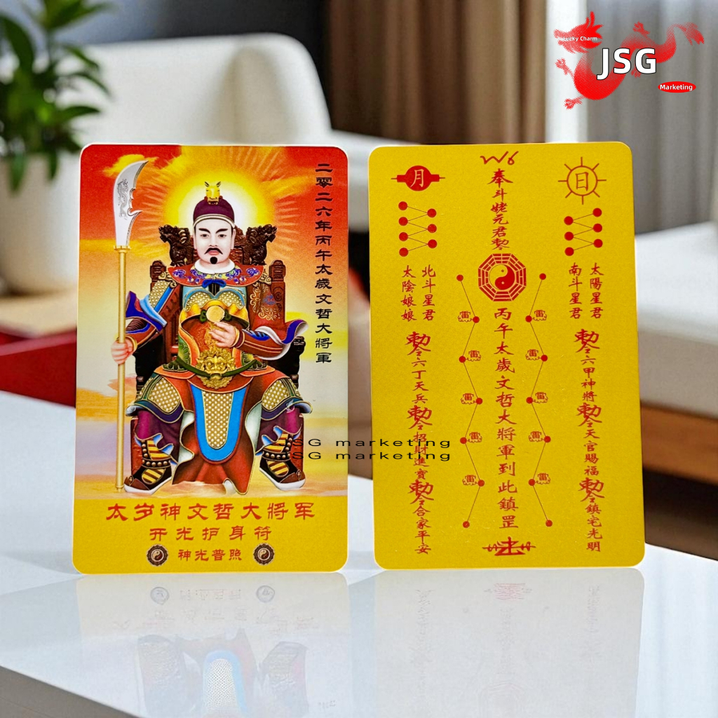 Luckycharm168 Tai Sui Card Amulet PVC Card 2026 for Chinese Lunar Year ...