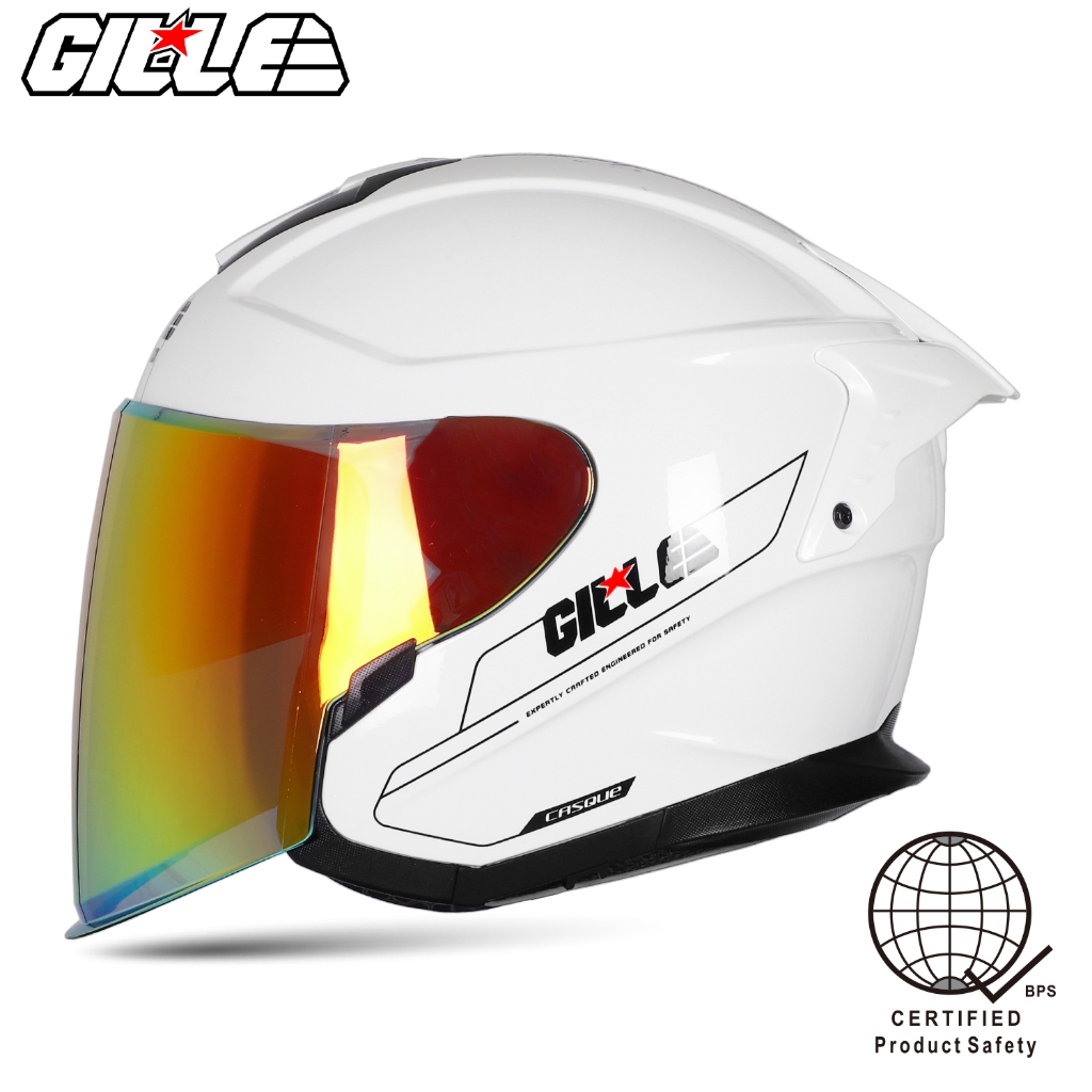 GILLE OP15 Casque Half Face Revo Visor Dual Visor Motorcycle Helmet ...