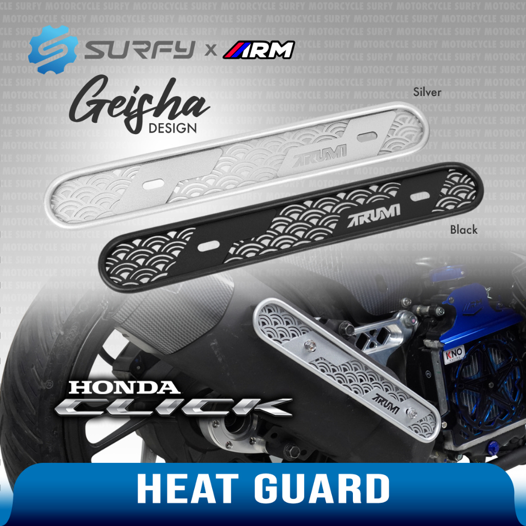 Arm Premium Diamond Expanded Heat Guard CNC Stainless Steel Muffler Cover For Honda Click125i ...