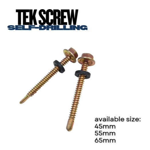 Tek Screw Self-Drilling - [50pcs] Metal Tek Roofing Screw Yellow Zinc ...