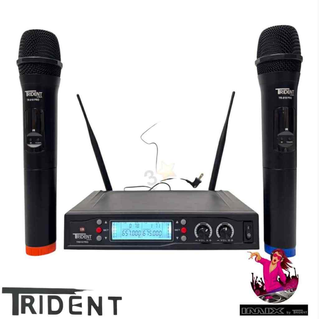 Trident TR 818 Pro Professional Dual Wireless Microphone High Quality ...