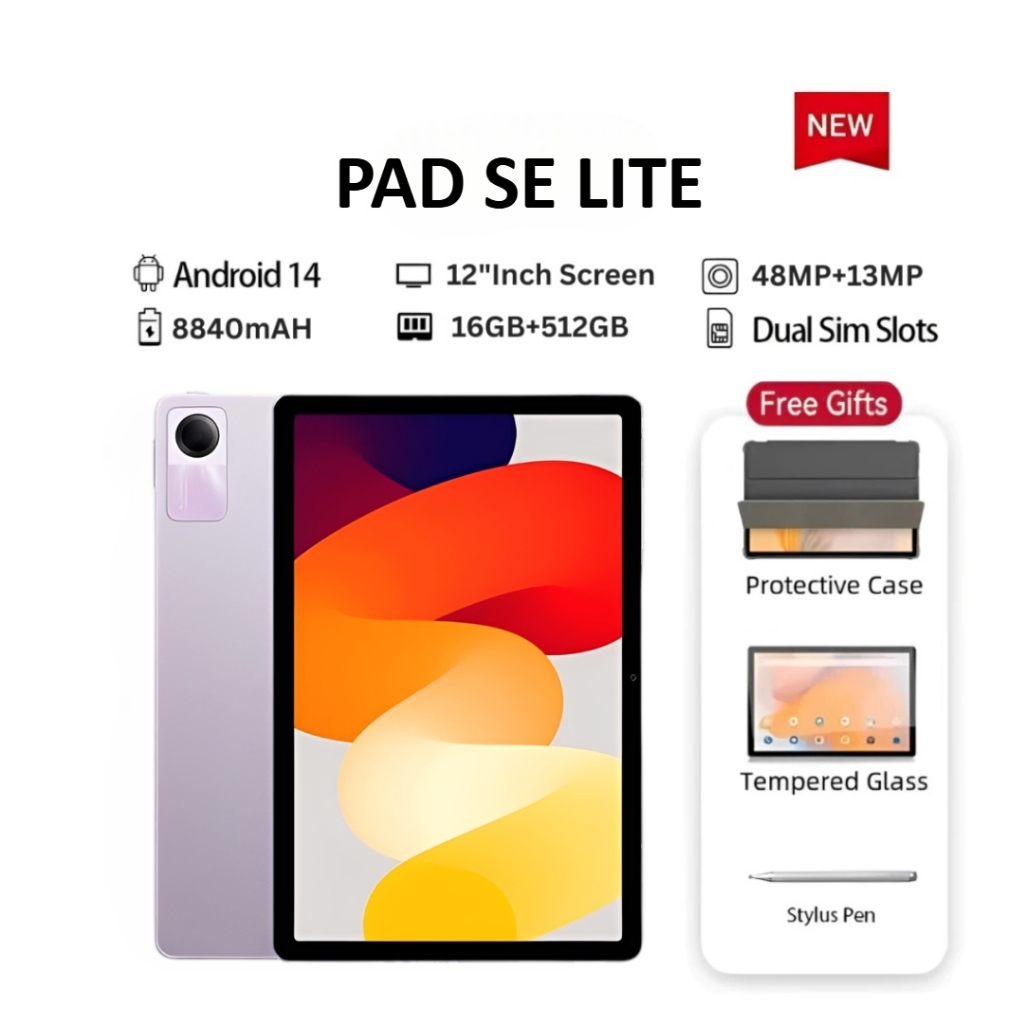Pad SE Lite 12” Tablet – 16GB+512GB, 5G LTE Dual SIM & WiFi | Free ...