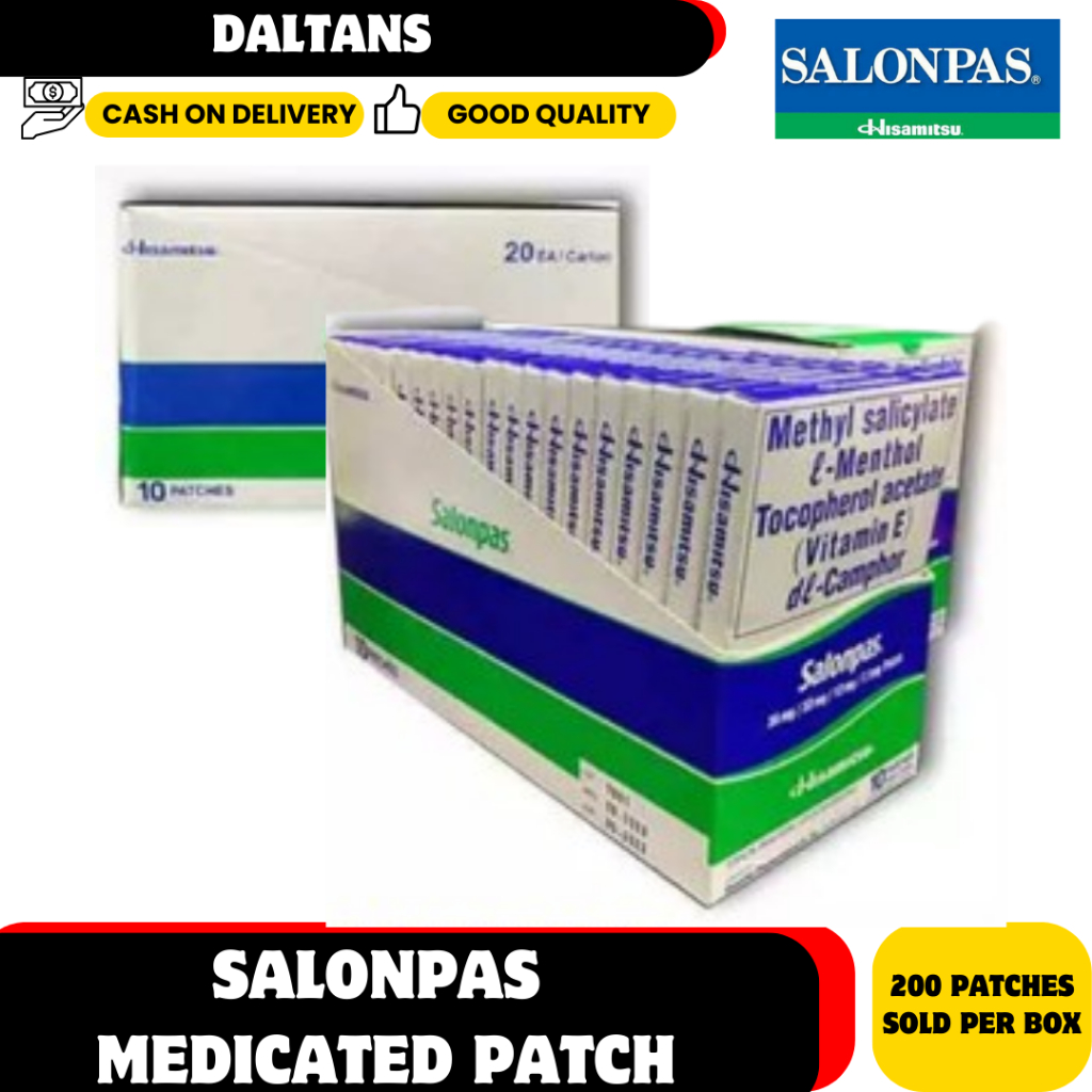 SALONPAS MEDICATED PATCH HISAMITSU SOLD BY BOX OR 200 PATCHES | Shopee ...