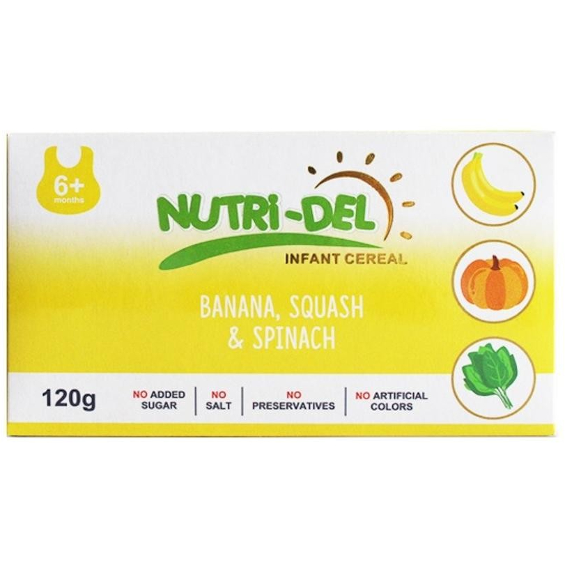 Nutri-del Infant Cereal Banana Squash & Spinach 120g | Shopee Philippines