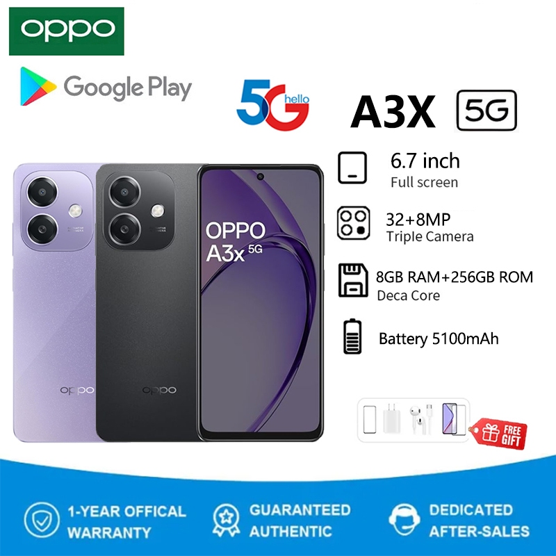 Original OPP A3x 5G Smartphone 8+256GB Mobile Platform Military-Grade ...