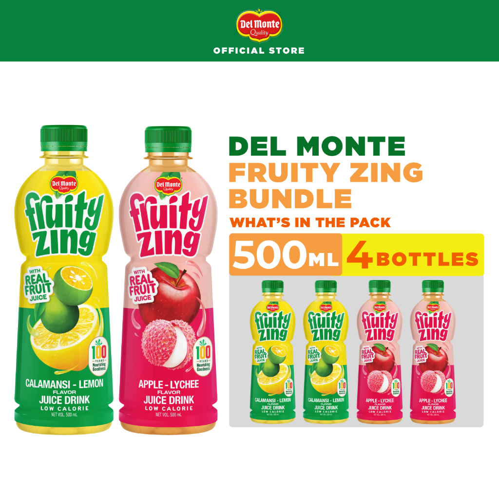 Del MonteFruity Zing Calamansi Lemon & Apple Lychee Juice Drink-Break ...