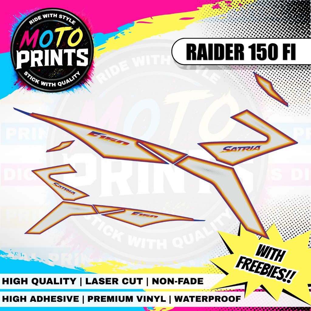 SUZUKI RAIDER 150 FI TITANIUM DESIGN DECALS (WATERPROOF, LAMINATED ...