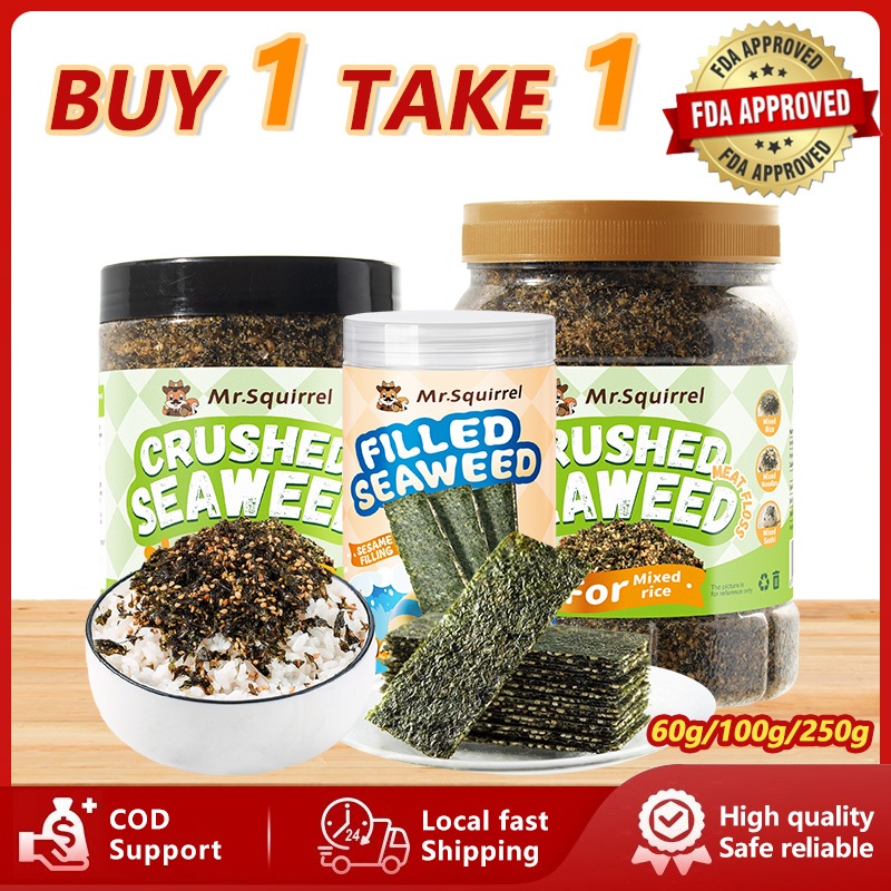 【Buy 1 Take 1】Mr.Squirrel Seaweed Nori Seaweed Sheet Crisp Sesame Seeds ...