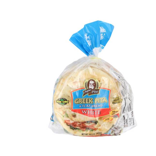 Papa Pita Greek Pita White Flat Bread 6pcs | Shopee Philippines