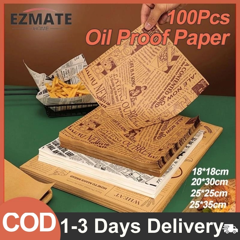 100pcs Greaseproof Paper Oil Proof Paper Kitchen Oil Absorption Paper ...
