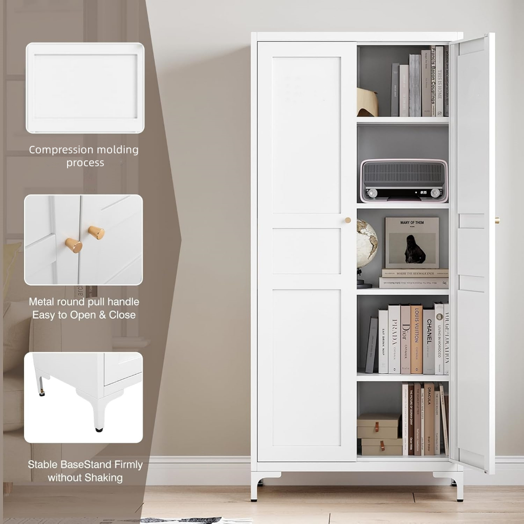 ⚡ Free shipping ⚡ Metal storage cabinet White kitchen storage cabinet ...