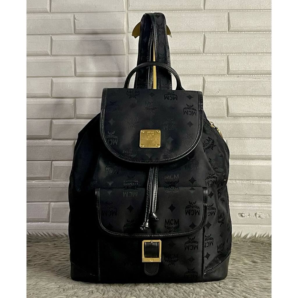 Preloved MCM Germany Classic Vintage Monogram Unisex Backpack | Shopee ...