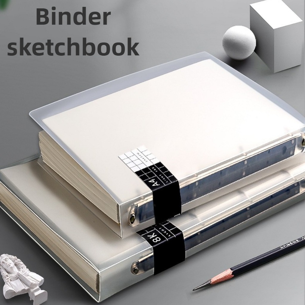 A4 4 Ring Binder Sketchbook Loose Leaf Drawing Book Thick Paper Sketch ...