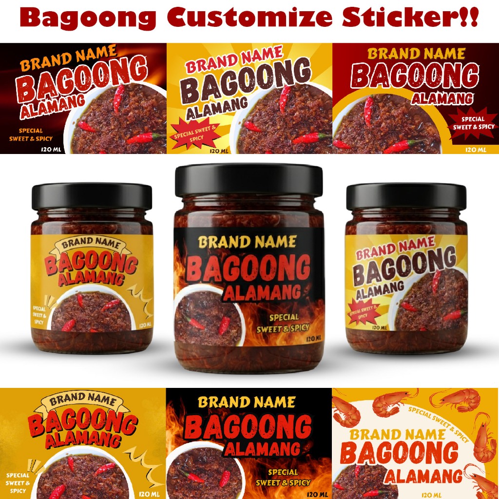Sticker Label for Bagoong Alamang/Shrimp Paste (13-21 pcs per pack ...