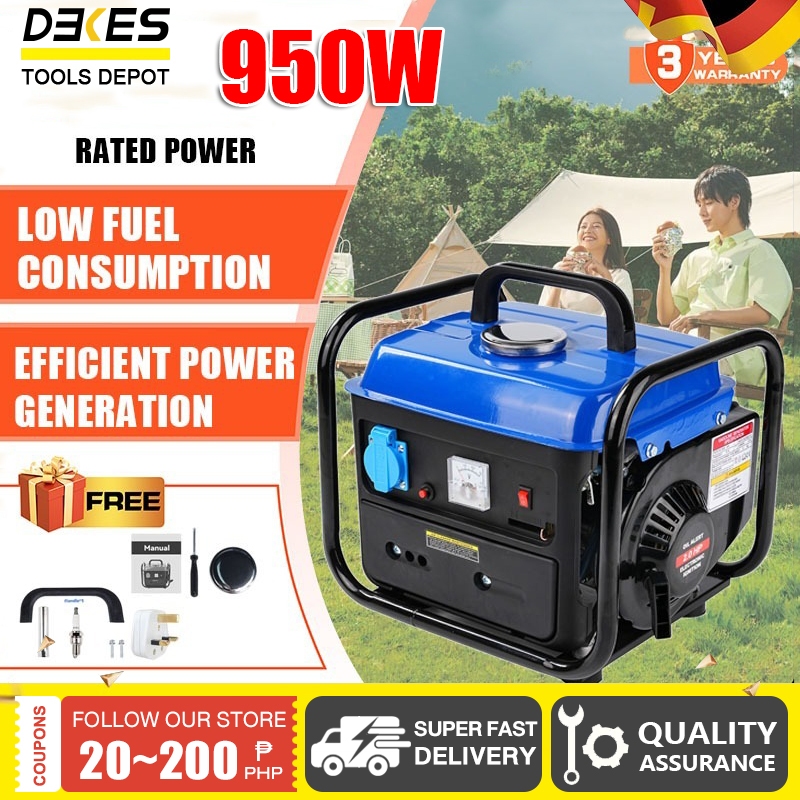 950W Portable Gasoline Generator Set 220V/60HZ Household Outdoor Small ...