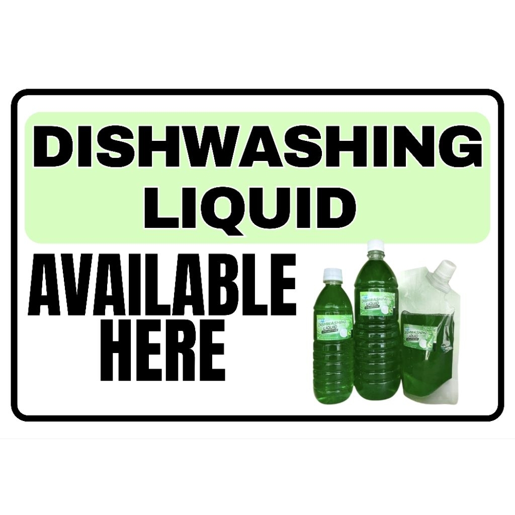 Dishwashing Liquid Available Here Signage Laminated A4 A5 size | Shopee ...