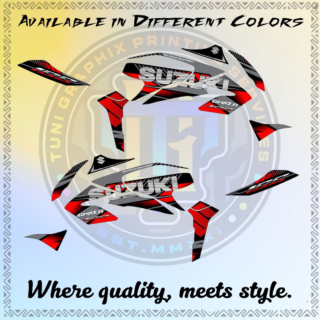 SUZUKI GIXXER 150 NEW STRIPPING CUSTOM DECALS - PREMIUM LAMINATED ...