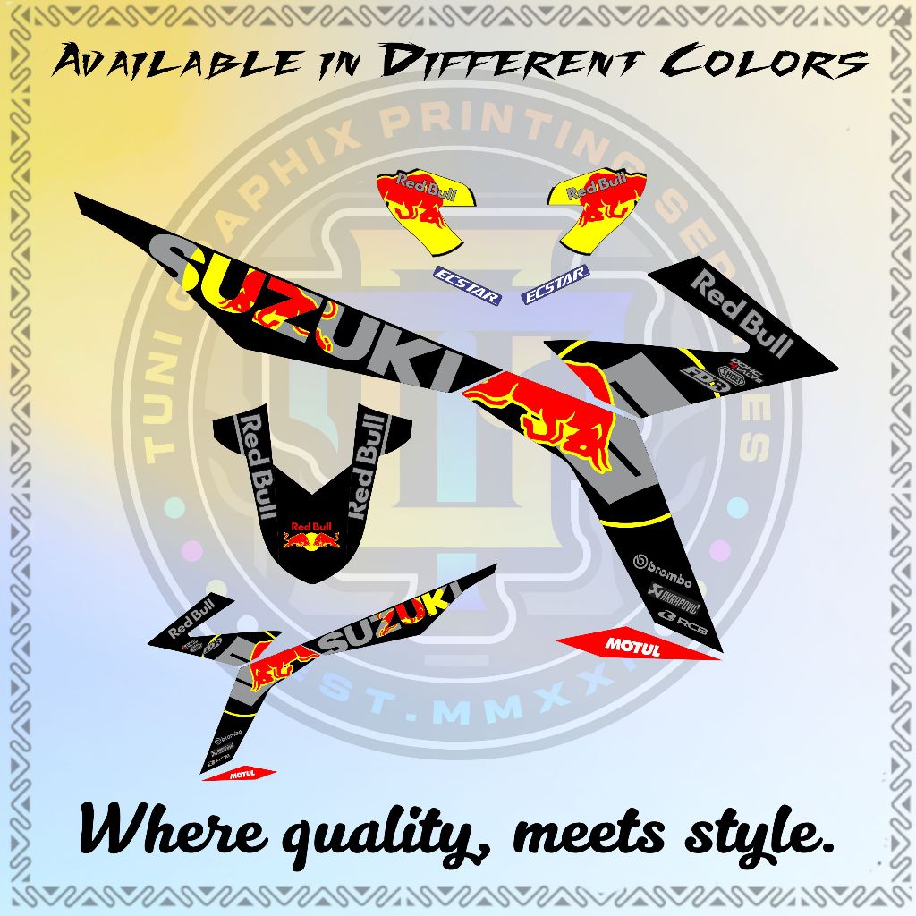 RAIDER 150 FI BULLRED DESIGN DECALS - PREMIUM LAMINATED STICKER ...