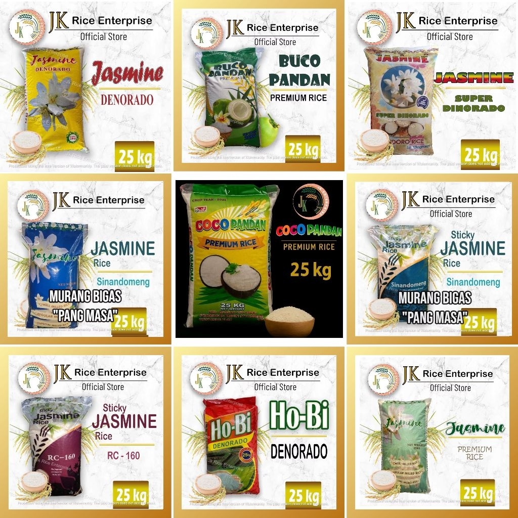 25kg RICE -JASMINE RICE- BUCO PANDAN RICE- DENORADO (25 kilos Bigas ...