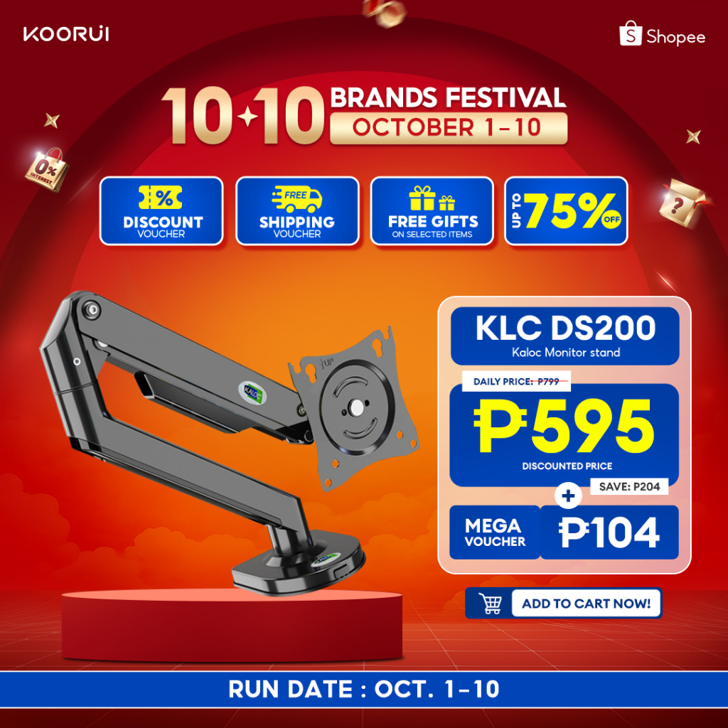 KOORUI | KLC DS200 Arm Mount Stand | DS200-2 Monitor Arm Mount Stand ...