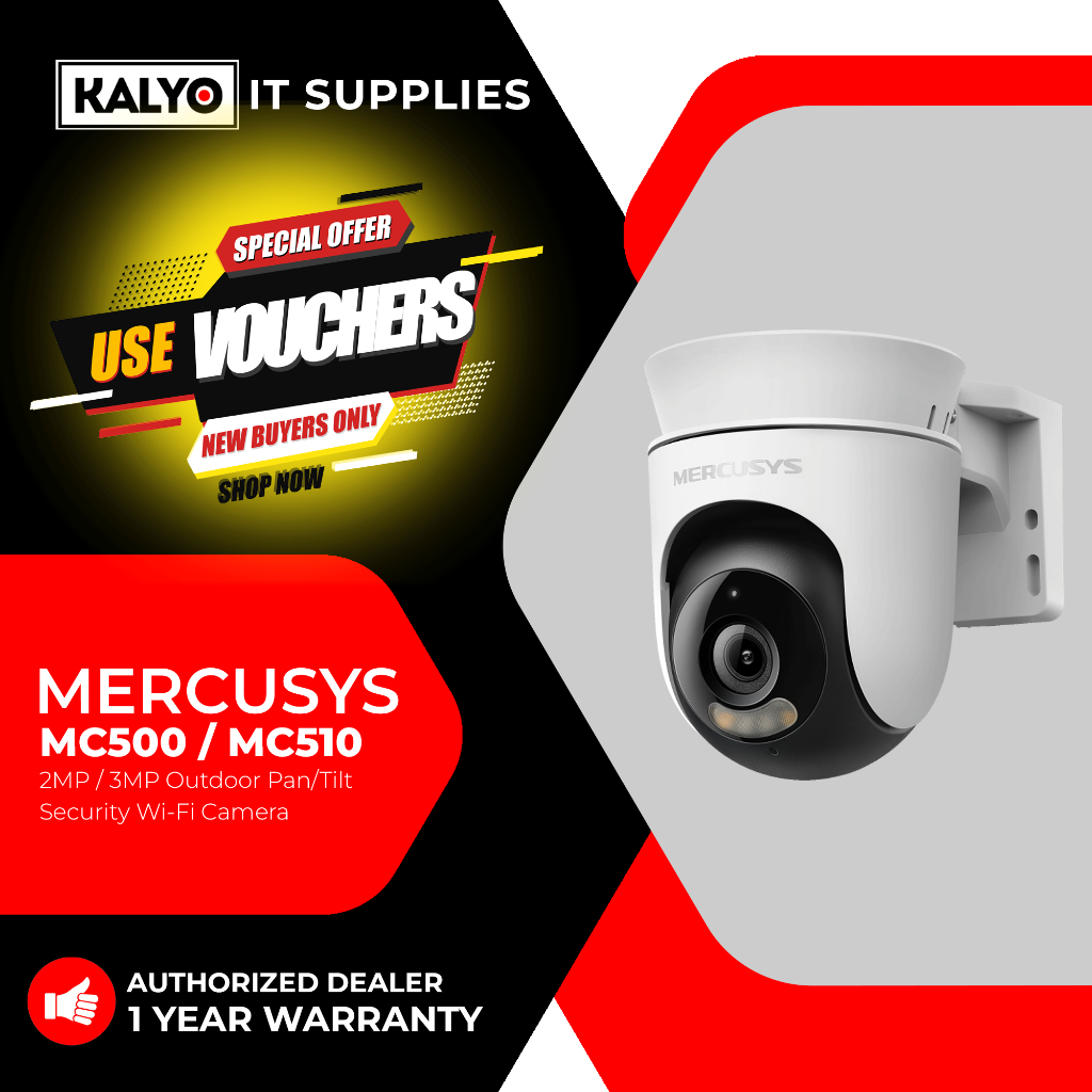 Mercusys MC500 1080p / MC510 2K Outdoor Pan/Tilt Security Wi-Fi Camera ...